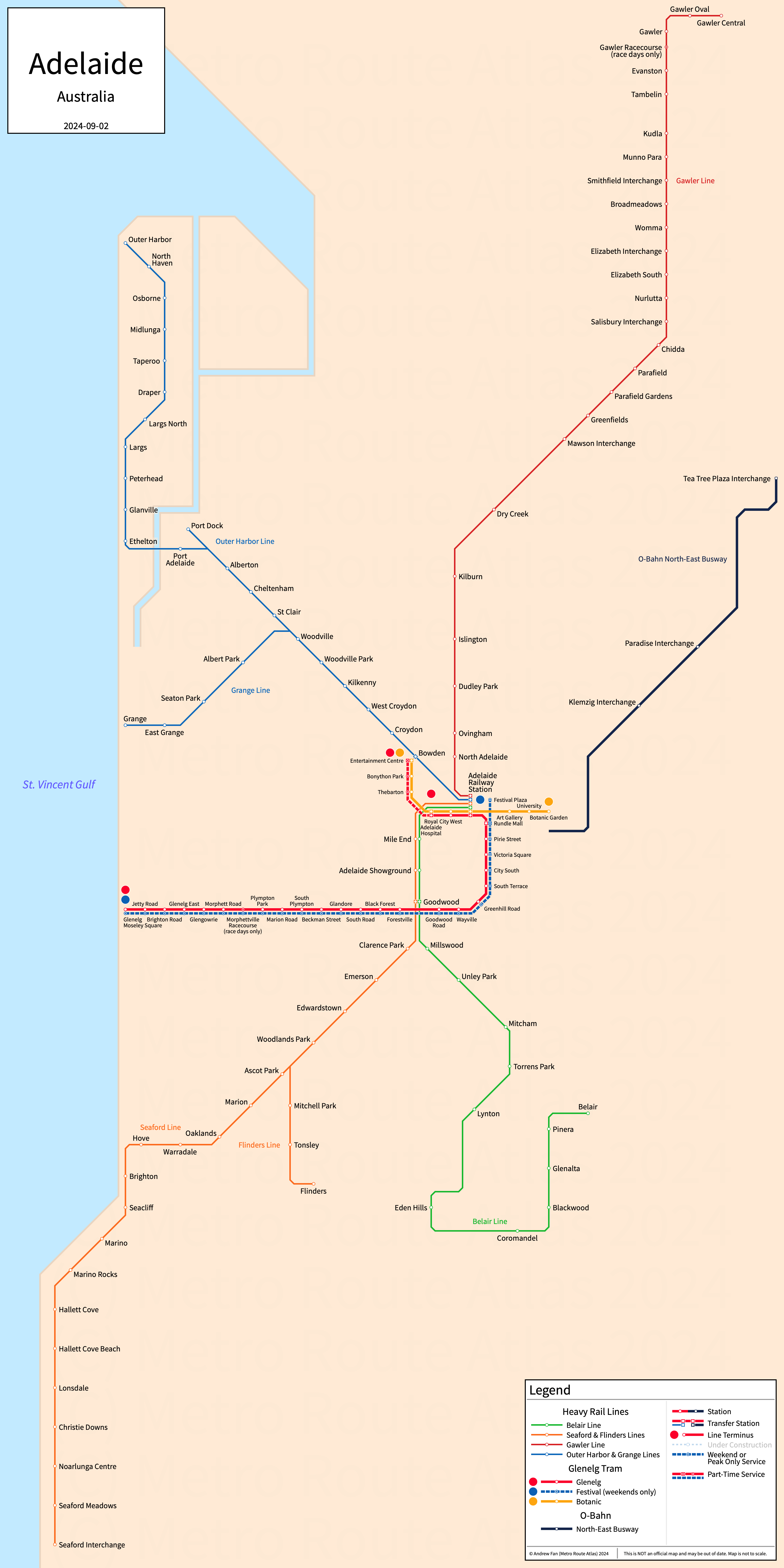 Metro Route Atlas - Adelaide, South Australia, Australia Metro Route Atlas - Adelaide, South Australia, Australia